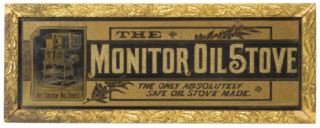 The Monitor Oil Stove Tin Sand Sign - Apr 01, 2017 | Showtime Auction ...