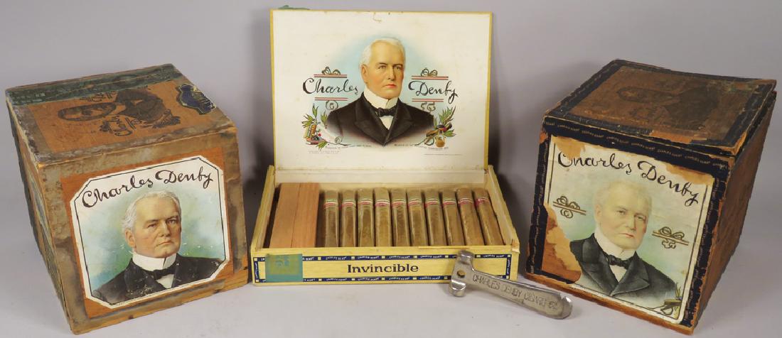 Three Charles Denby Cigar Boxes and Opener