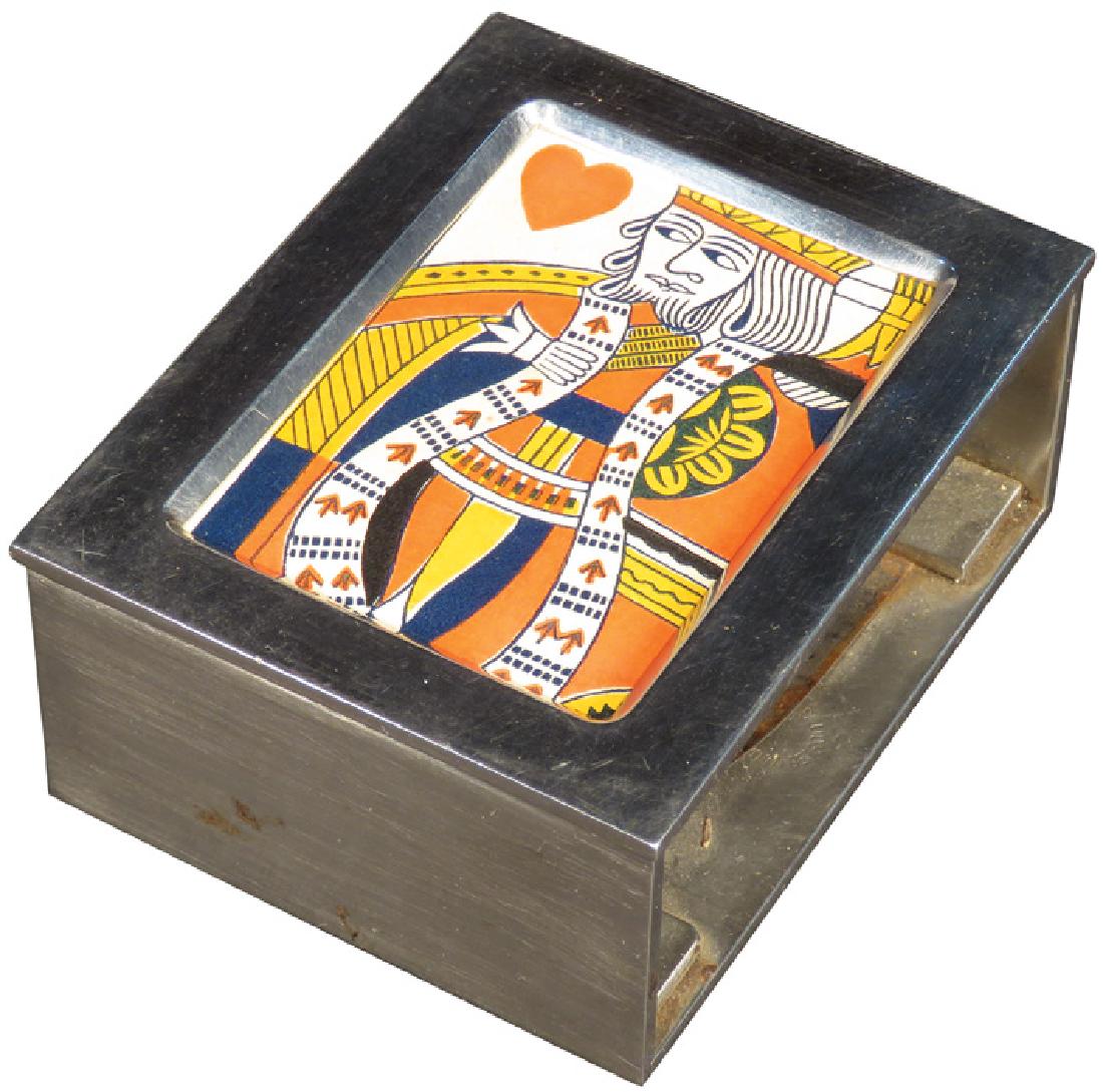 Bc Wills & Co. Nickel Plated Faro Dealers Box