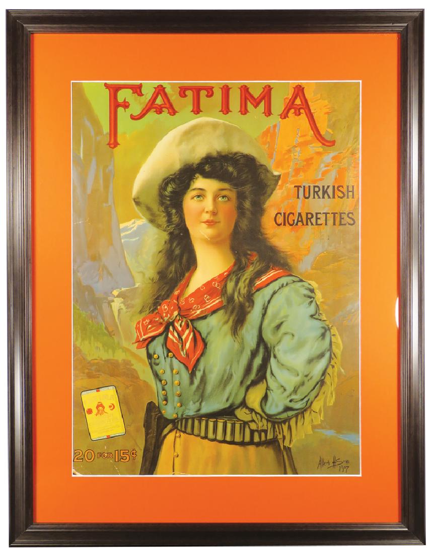 Fatima Turkish Cigarettes Paper Sign - Sep 29, 2017 | Showtime Auction ...
