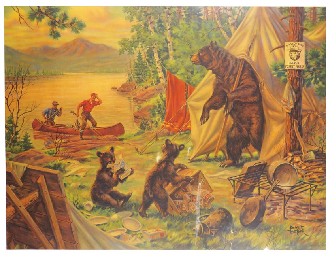 Smokey The Bear Lithograph by Emmett Watson