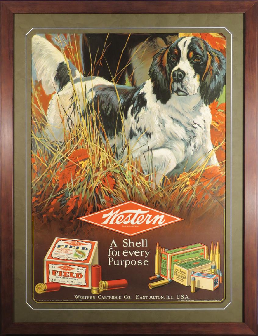 1925 Western Cartridge Cardboard Sign