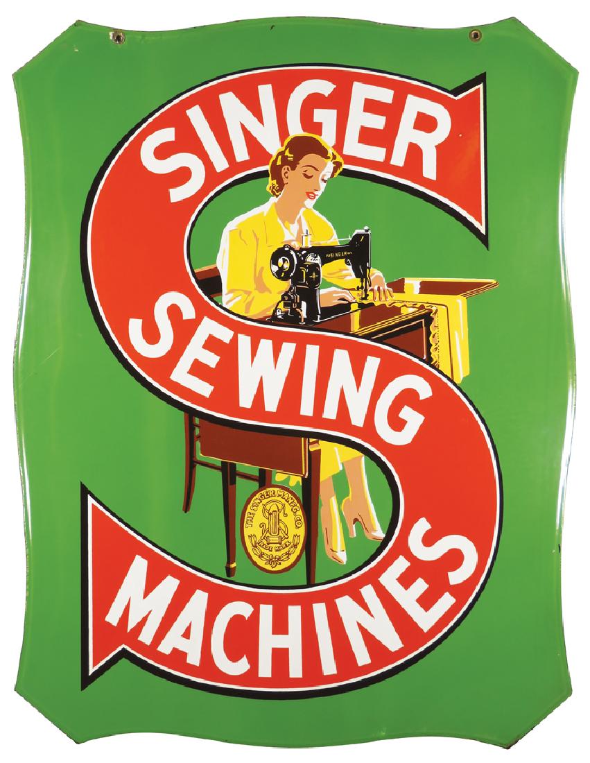 Singer Sewing Machines Porcelain Sign - Sep 30, 2017 | Showtime Auction ...