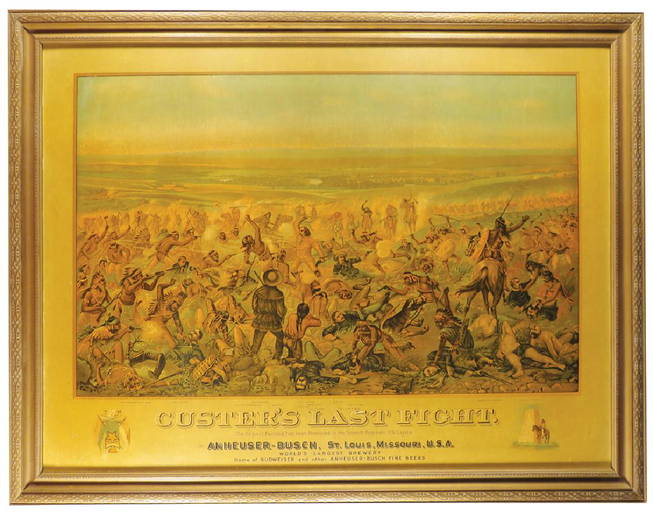 Anheuser Busch Custer's Last Fight Cardboard Sign