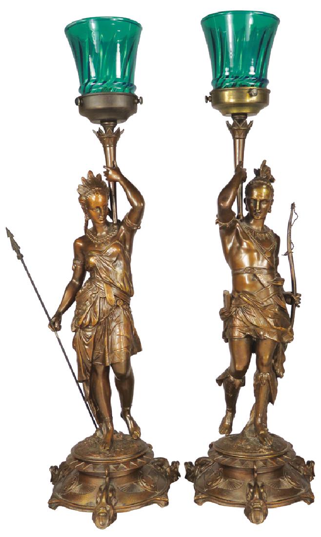 Pair of Figural Native American Cigar Lighters