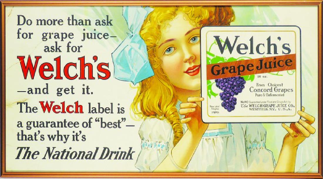 Welch's Grape Juice Cardboard Trolley Car Sign