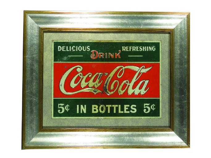 Rare Coca Cola Embossed Tin Sign