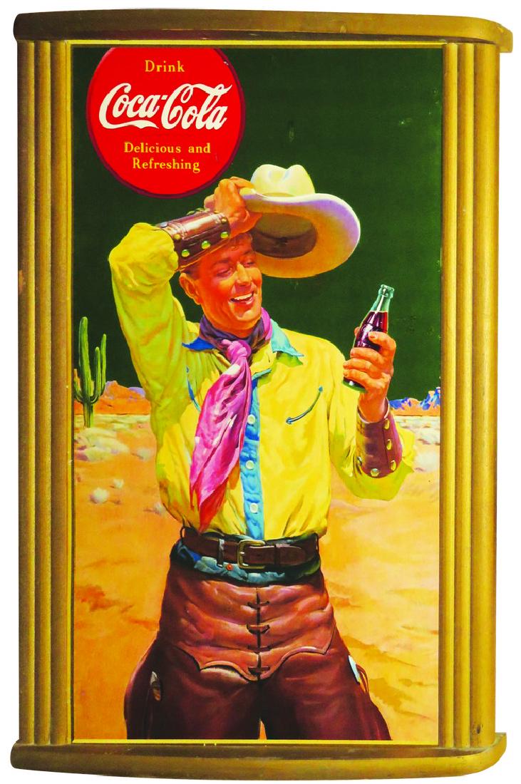 1941 Coca Cola "Cowboy" Cardboard Poster