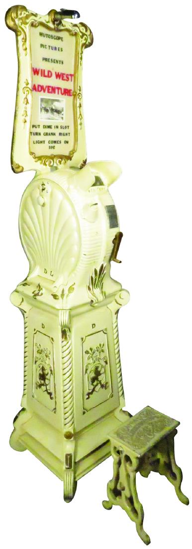 Lion Clam Shell Cast Iron Mutoscope, Cowboy reel