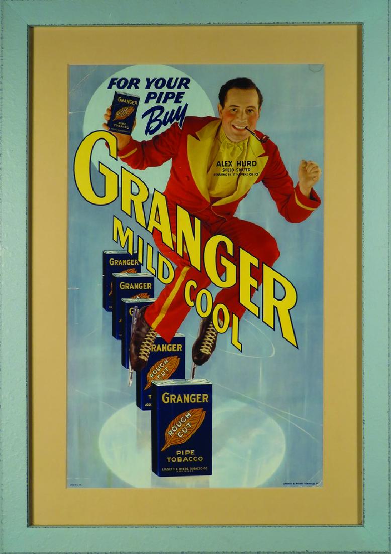 Granger Rough Cut Pipe Tobacco Cardboard Sign