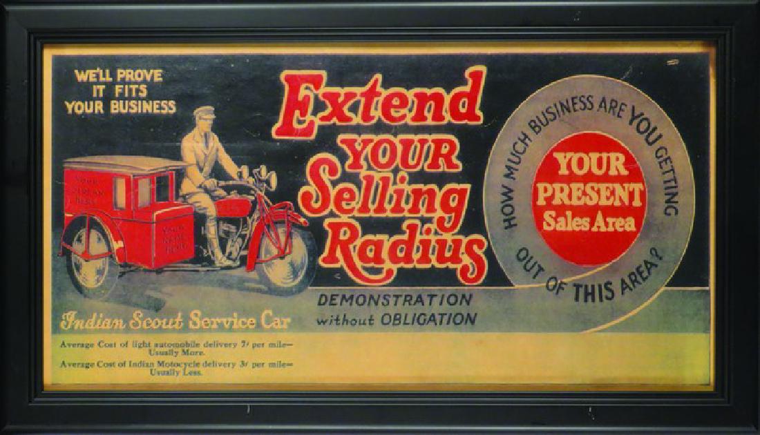 Indian Scout Service Car Paper Sign