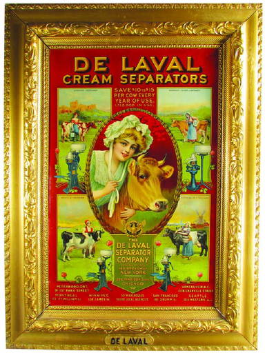1907 Delaval Cream Separators Sign Red Version