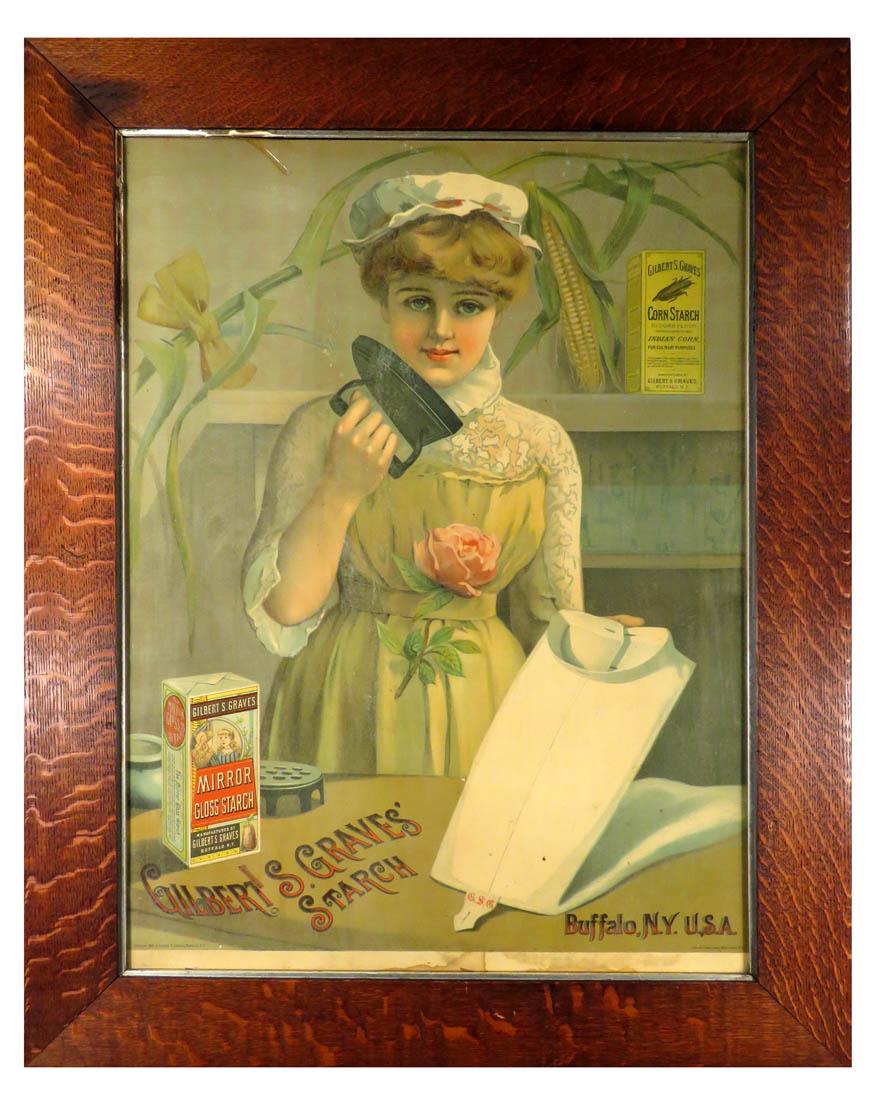 Gilbert S. Graves Gloss Starch Advertising Paper Sign