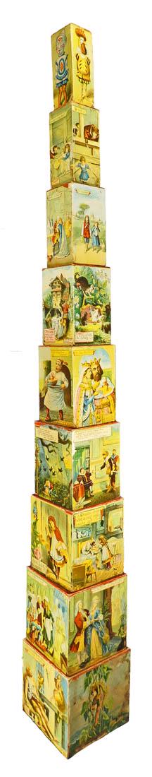 Antique Paper Litho Children's Fairy Tale Blocks