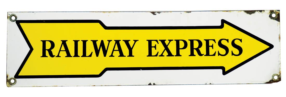 Railway Express Porcelain Directional Sign