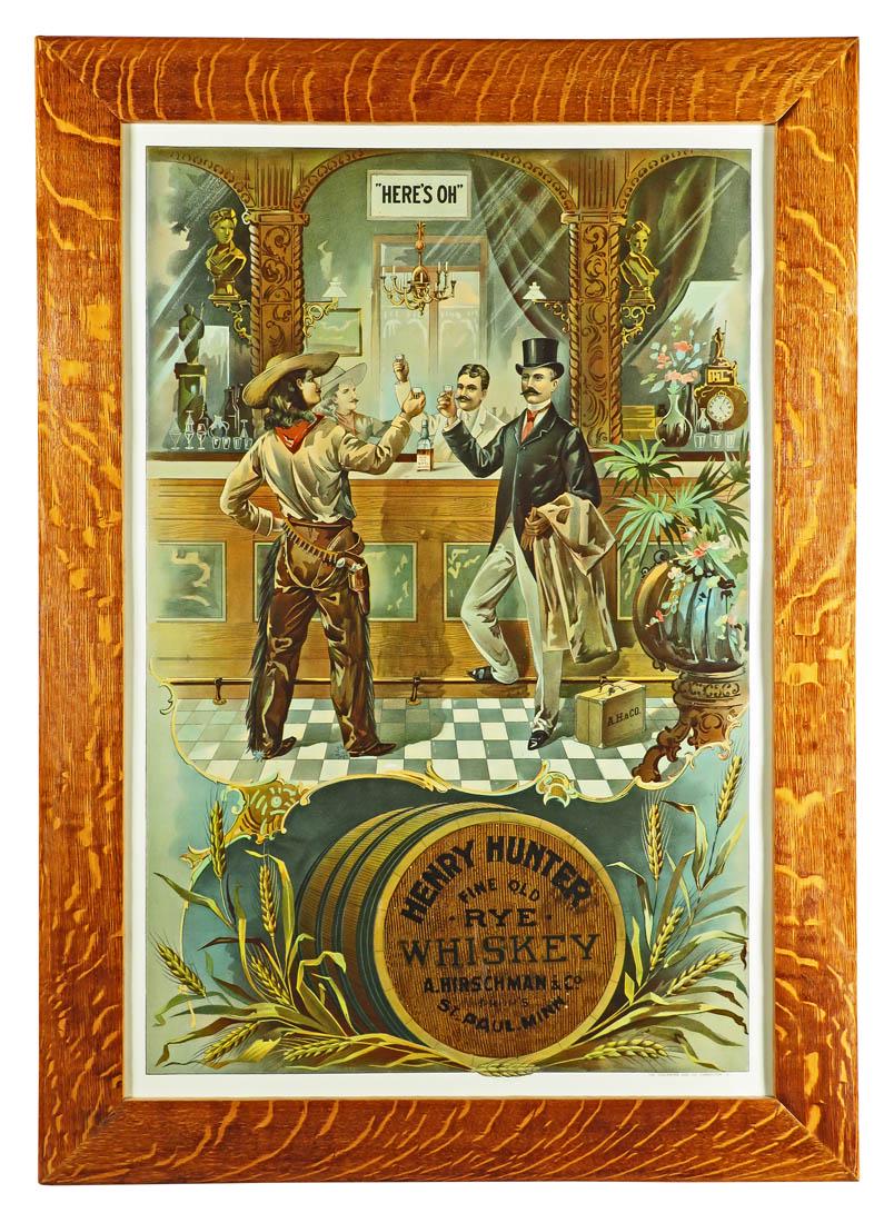 Rare Henry Hunter Rye Whiskey Tin Sign - May 11, 2019 | Showtime ...