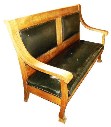 Tiger Oak Barber Shop Bench