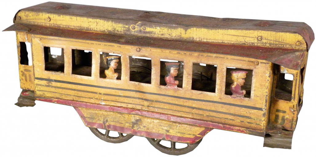 Early Tin Toy Trolley Car