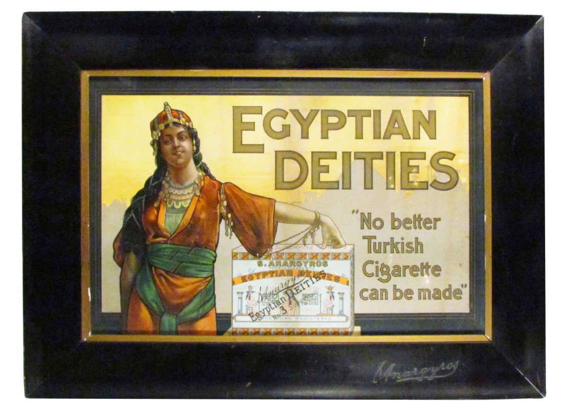 Egyptian Deities Turkish Cigarettes Paper Sign