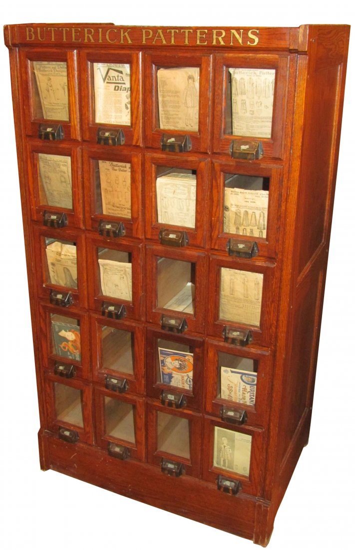 Butterick Patterns Oak Floor Model Display