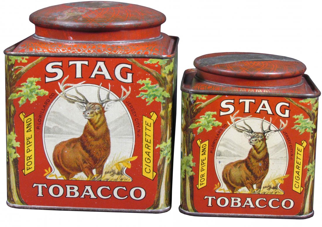 Two Stag Tobacco Tins
