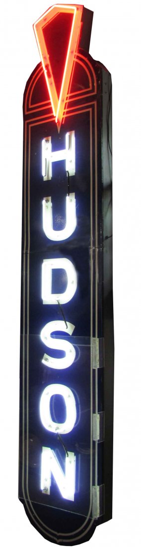 Large Hudson Neon Outdoor Dealer Sign
