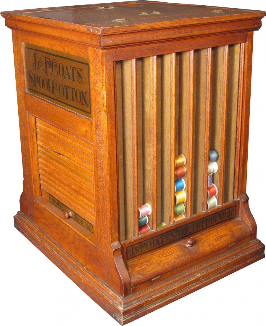 J.P. Coats Spool Cotton Thread Cabinet