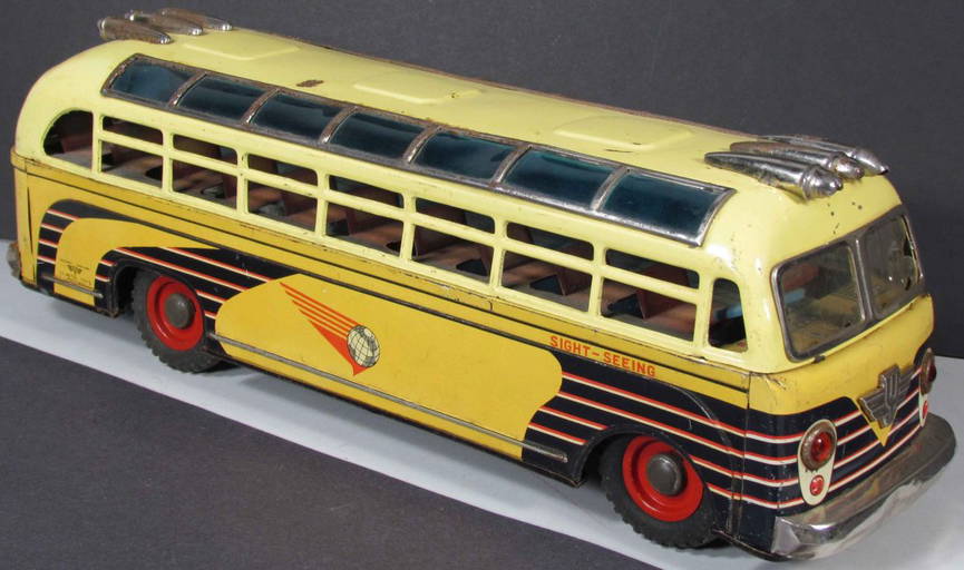 I.y. Metal Toys "sight Seeing" Tin Toy Bus