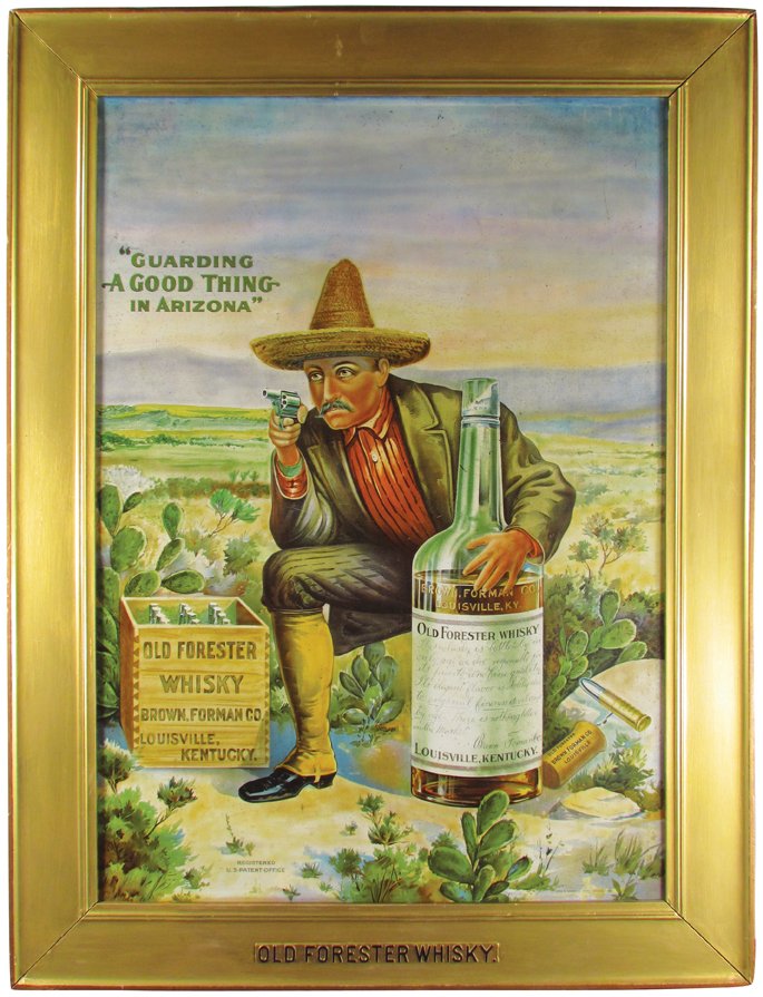 Extremely Rare, Old Forester Whiskey Tin Sign