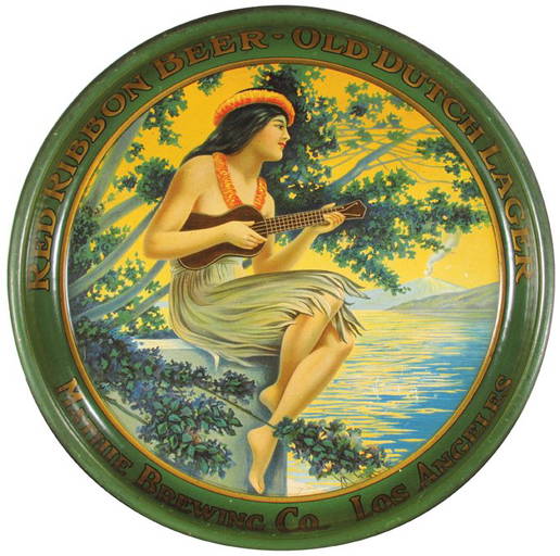 Red Ribbon Beer Old Dutch Lager Tin Serving Tray