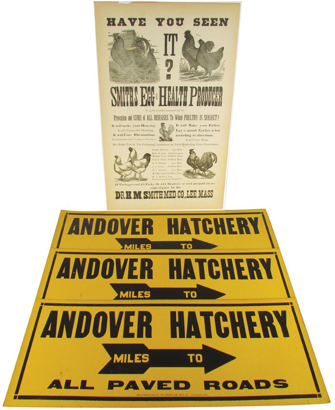 Andover Hatchery Cardboard Signs And Poultry Poster