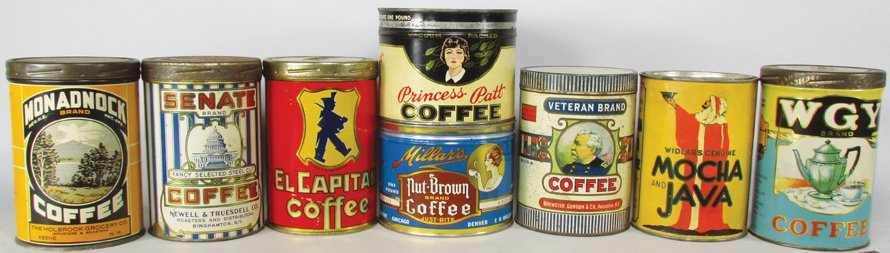 Collection of Vintage Coffee Cans - Oct 05, 2014 | Showtime Auction ...