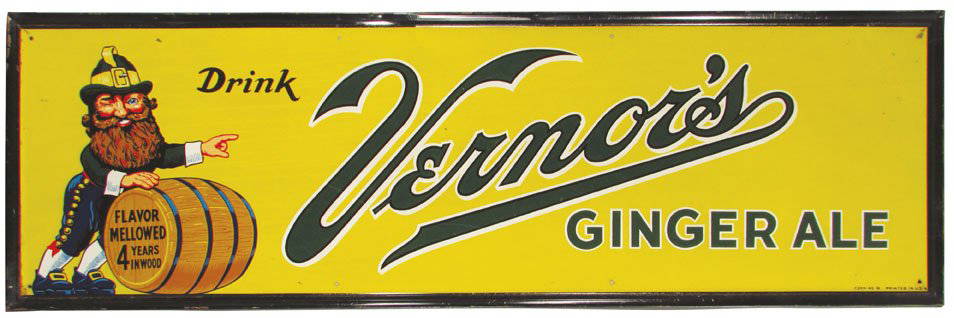 Vernor's Embossed Self Framed Tin Sign