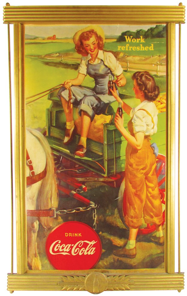 1940's Coca Cola Large Cardboard Sign