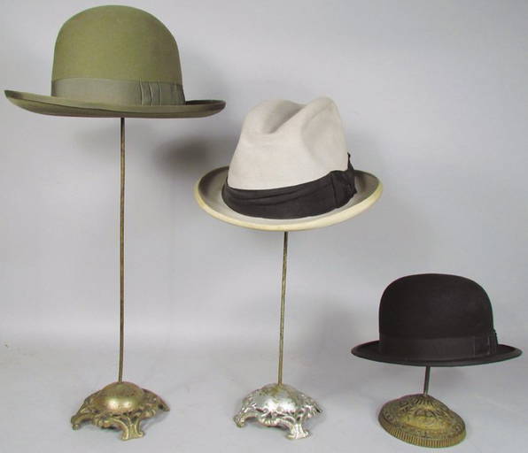 Three Metal Hat Racks