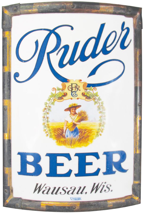 Ruder Beer Vitrolite Sign - Apr 12, 2015 | Showtime Auction Services in MI