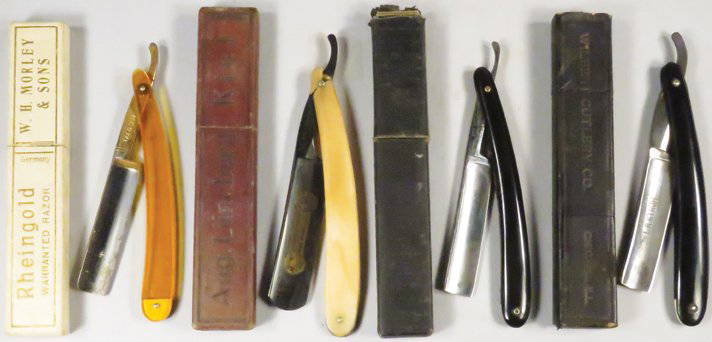 Collection Of Straight Razors And Boxes