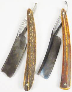 Two Wade & Butcher Sheffield Masonic Straight Razors.