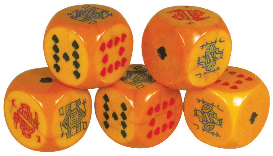 Antique Amber Bakelite Poker Dice