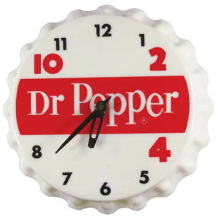 1960s Dr Pepper Bottle Cap Clock