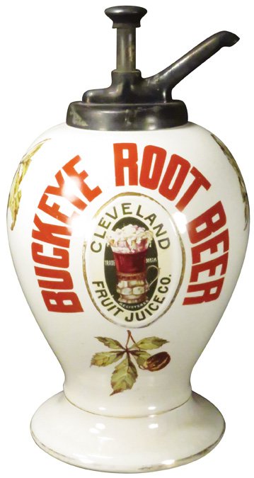 Buckeye Root Beer Porcelain Syrup Dispenser