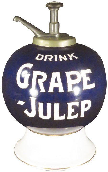 "Drink" Grape Julep Porcelain Syrup Dispenser