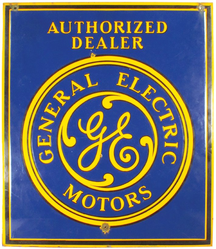 General Electric Motors Porcelain Sign