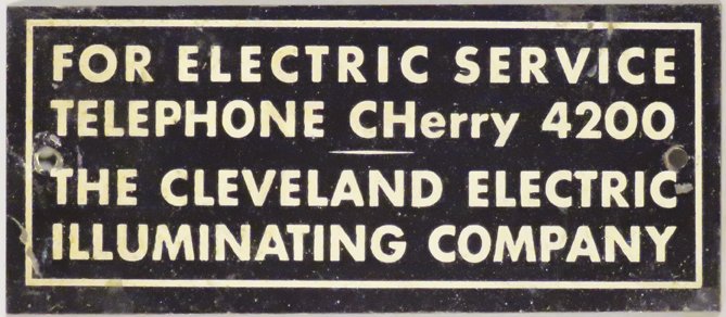 The Cleveland Electric Illuminating Company Tin Sign