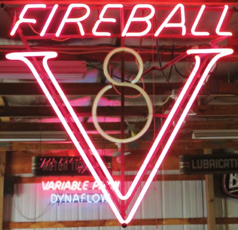 Original Vintage Fireball "V8" Neon Sign