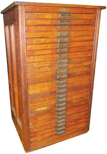 Hamilton Mfg. Co. Printers Cabinet
