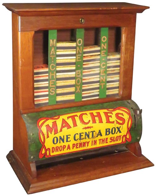 Rare Penny Match Dispenser