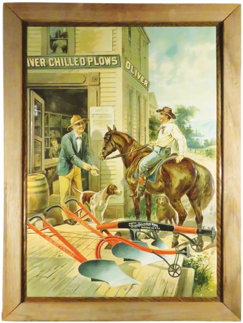 Rare Oliver Chilled Plows Embossed Tin Sign