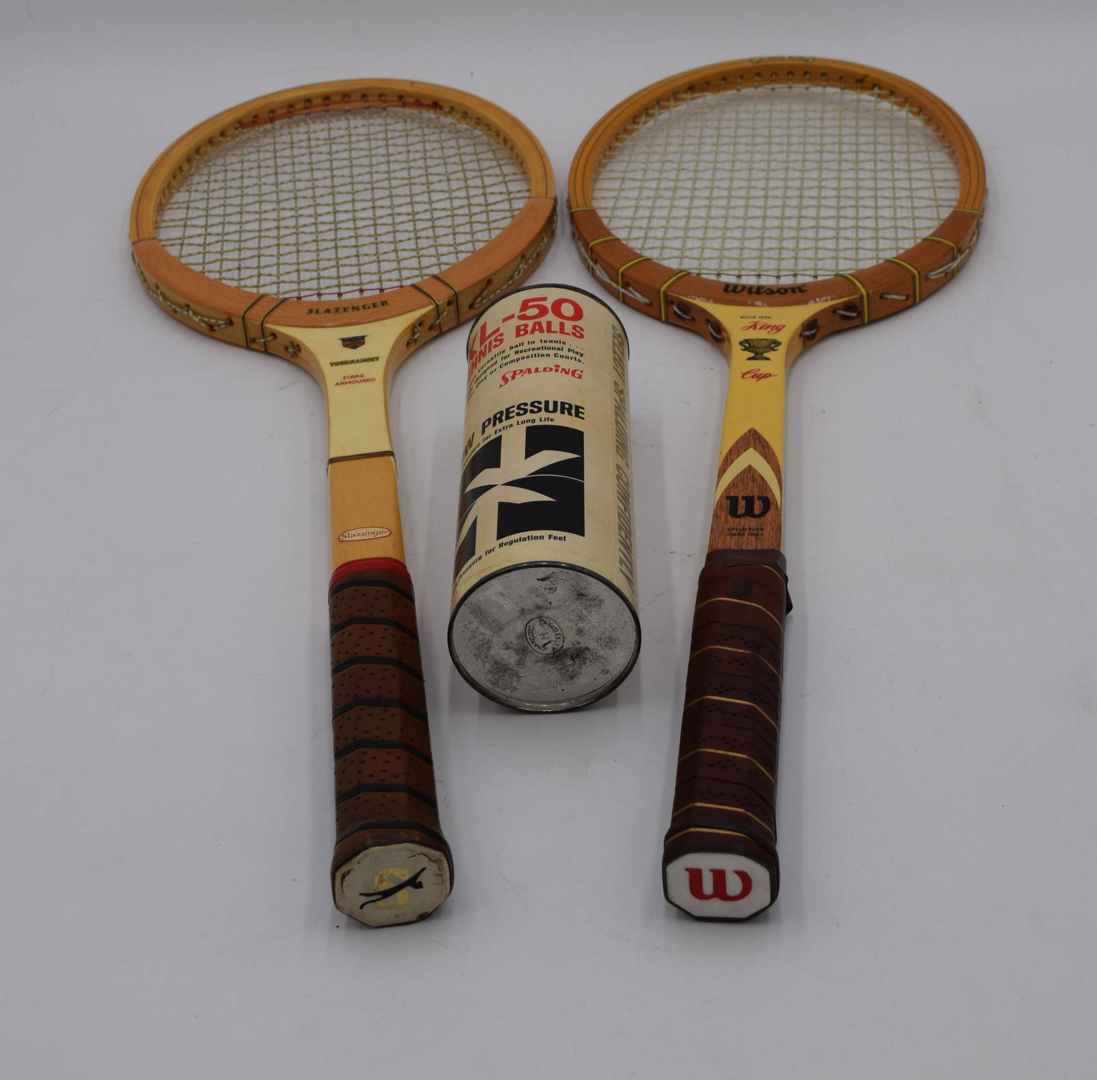 Pair Of Vintage Tennis Rackets Racquet And Balls Auction