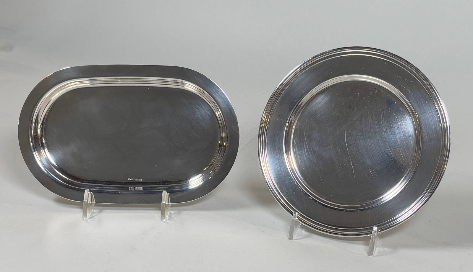 Greggio Italy Silver Plate Tray With International Sterling Silver Tray ...